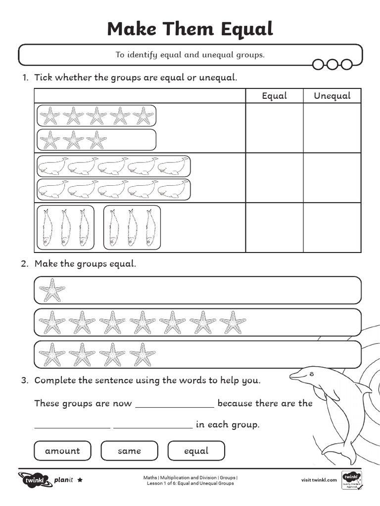 Make Them Equal Activity Sheets | PDF