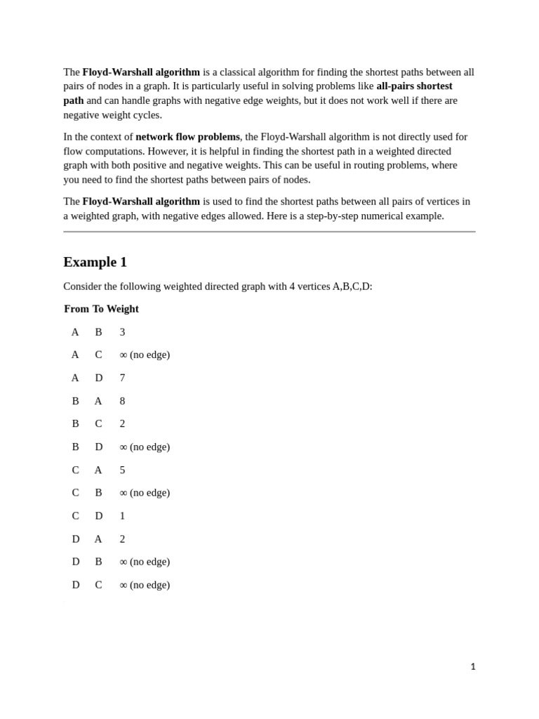 Floyd Warshall Algorithm | PDF | Applied Mathematics | Theoretical Computer Science