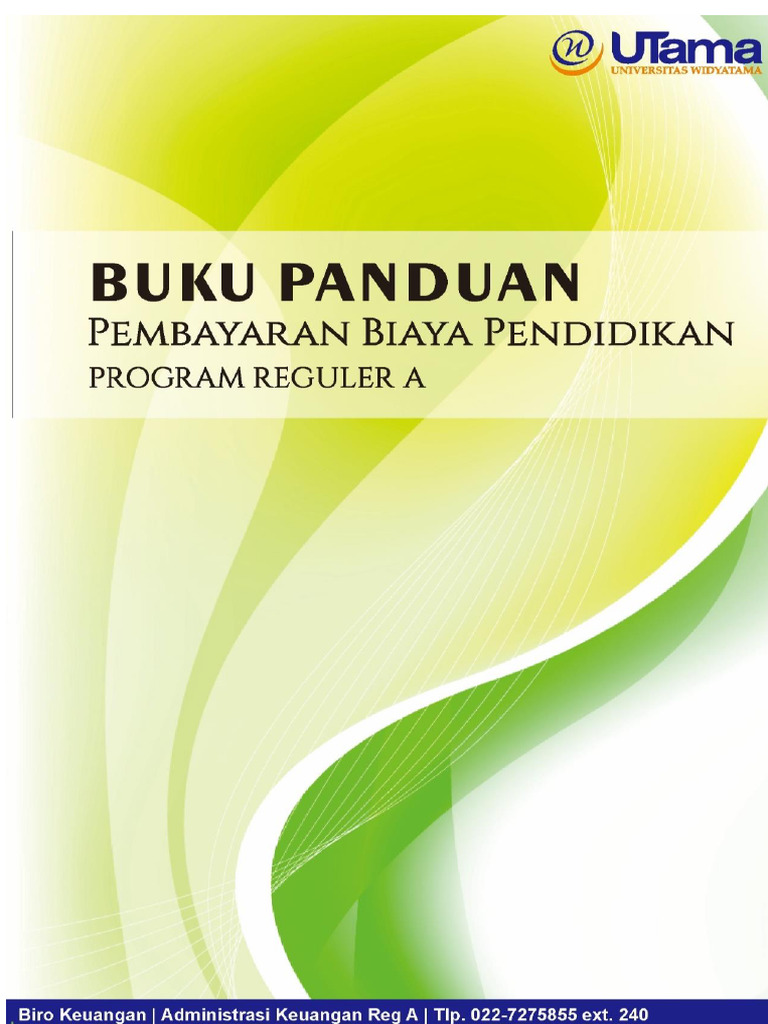Buku Panduan Pembayaran Biaya Pendidikan Reg A Tahun 2024 | PDF