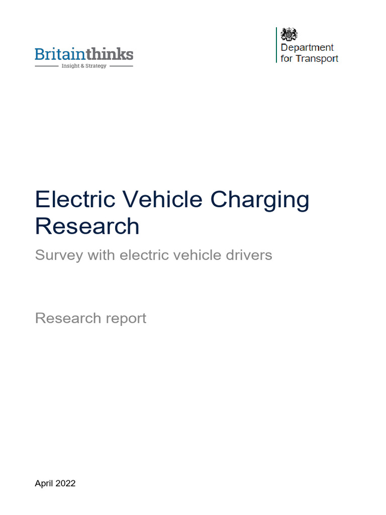 DFT Ev Driver Survey Summary Report | PDF | Electric Vehicle | Plug In ...