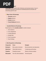 Introduction To Psychology Notes | PDF