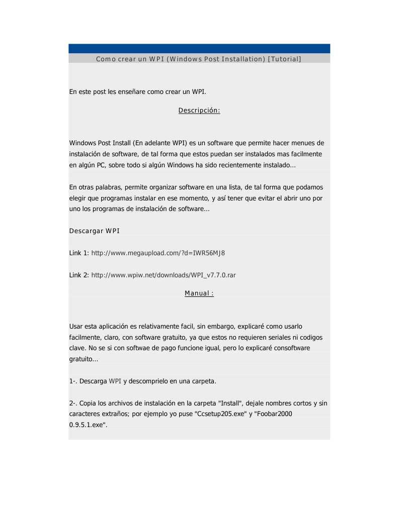 Como Crear Un Windows Post Install | PDF