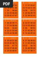 Bingo de Palabras 40 Cartones | PDF | Ocio