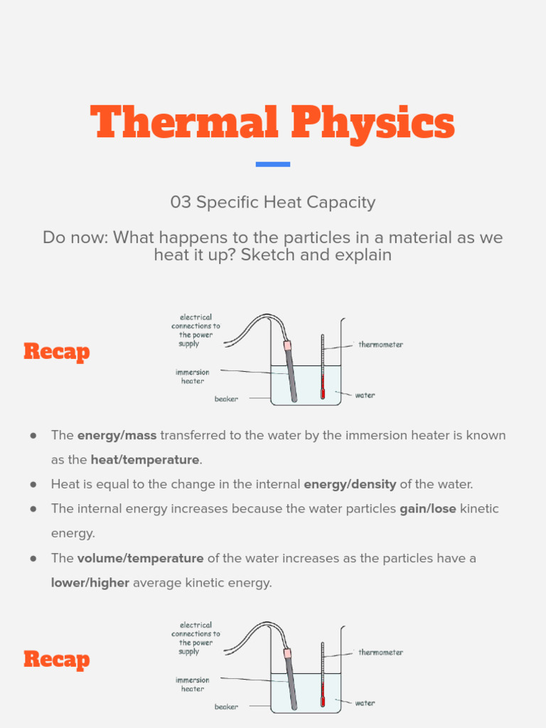03 Specific Heat Capacity | PDF | Heat | Temperature