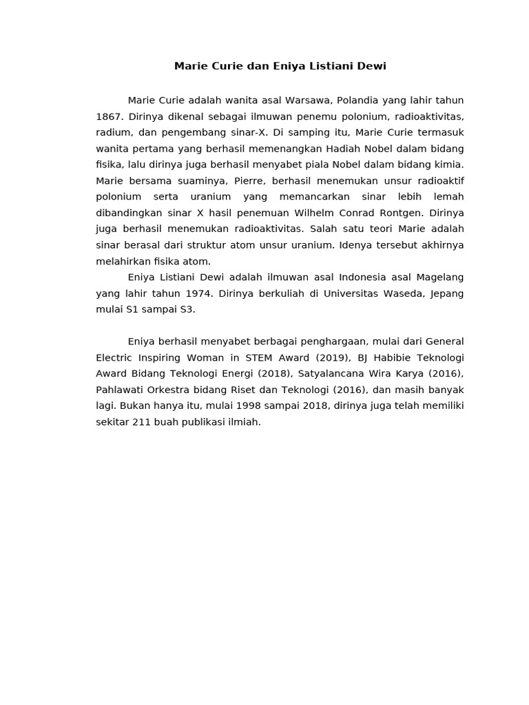 Marie Curie Dan Eniya Listiani Dewi | PDF
