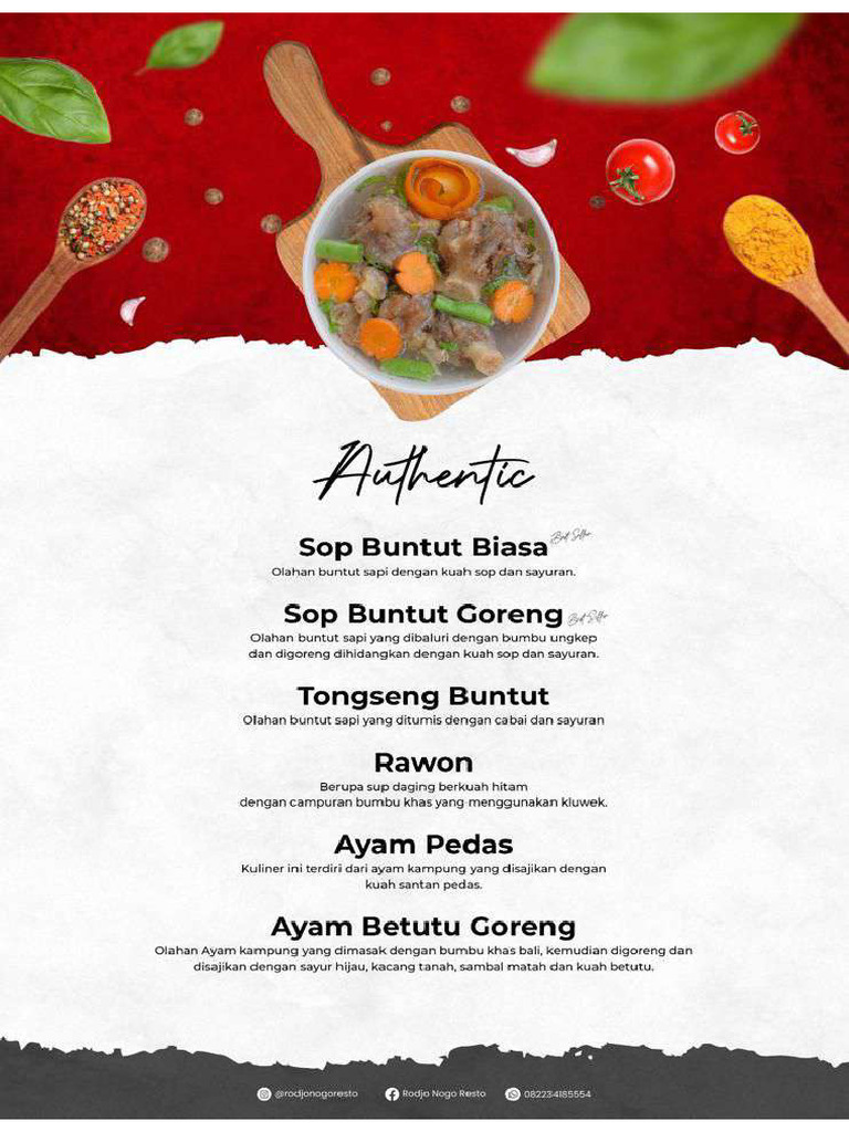 Rodjo Nogo Special Menu | PDF