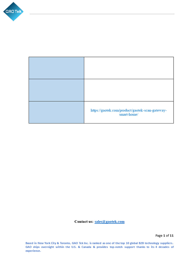 GAOTek BLE Wireless Access Ethernet Gateway | PDF | Ip Address ...