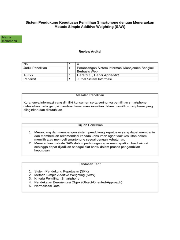 Riview Artikel SIM Kel 5. Materi 4 | PDF