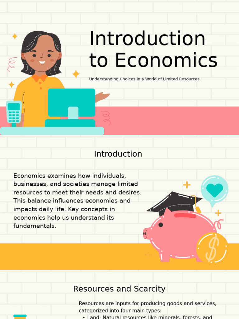 Introduction To Economics Education Presentation in Beige Colorful ...
