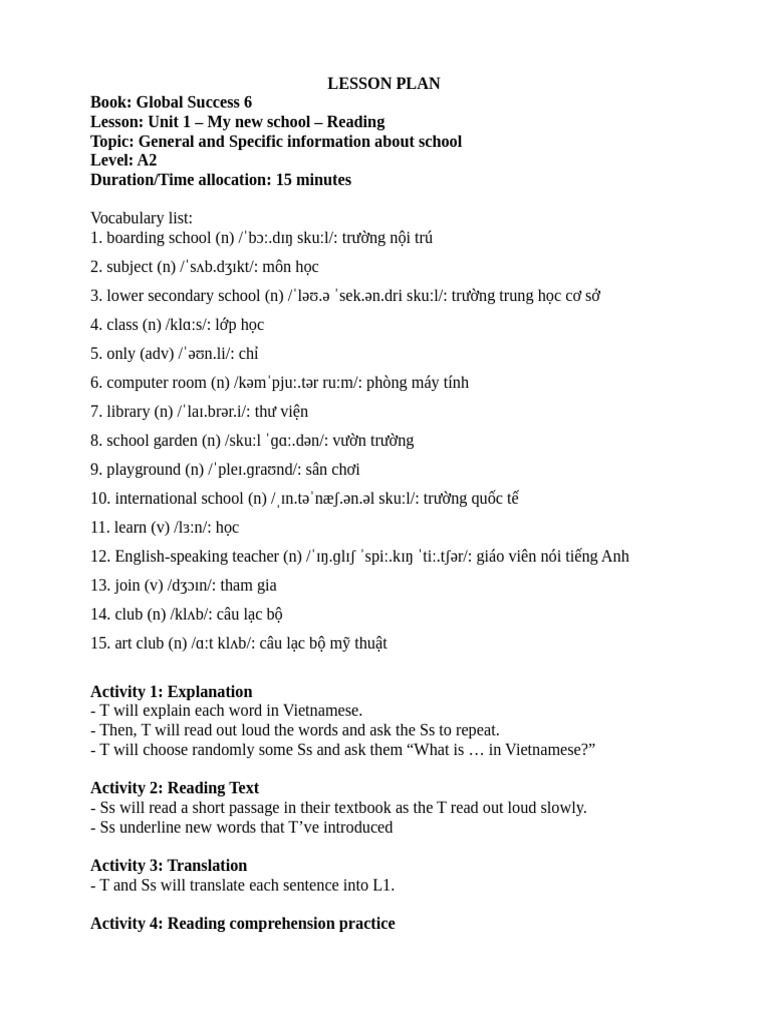 Lesson Plan - GTM Method | PDF