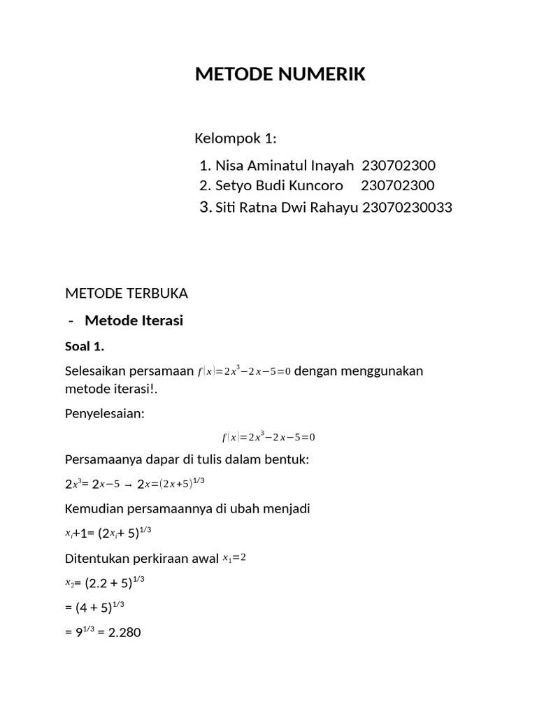 Metode Numerik | PDF