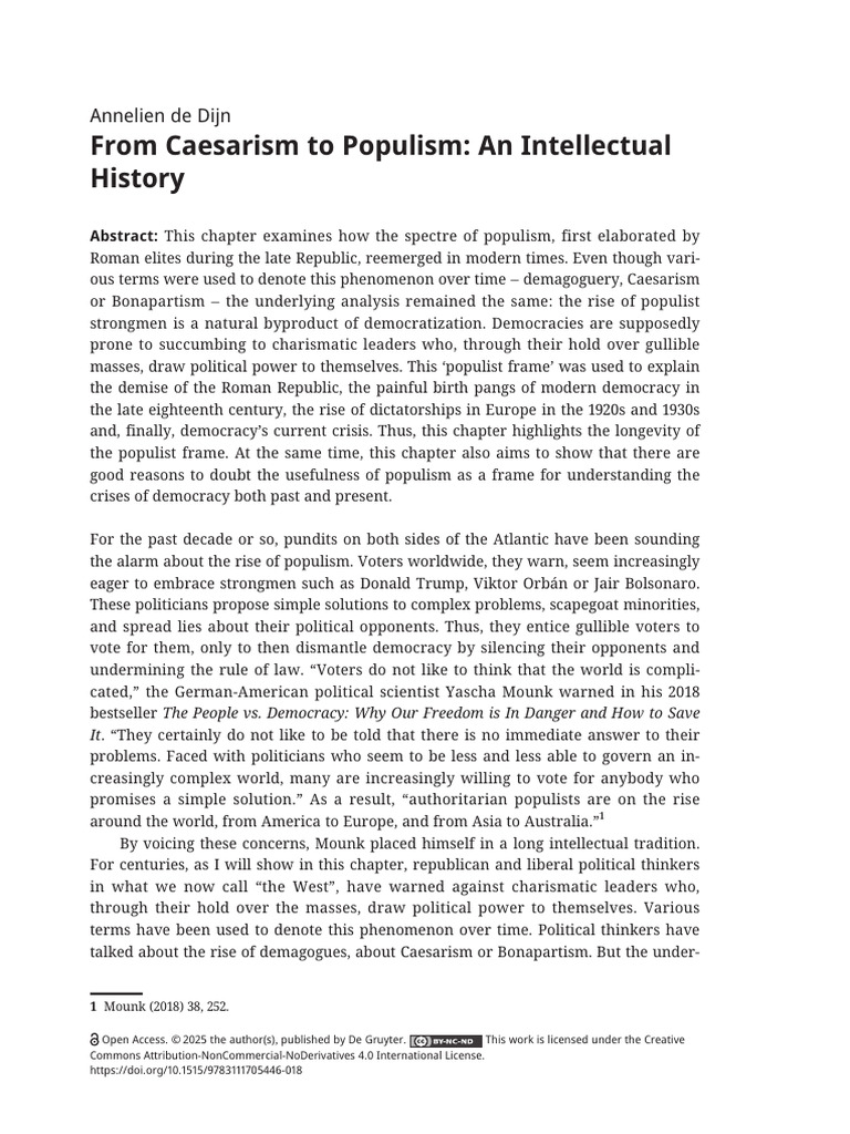 From Caesarism To Populism: An Intellectual History: Annelien de Dijn ...