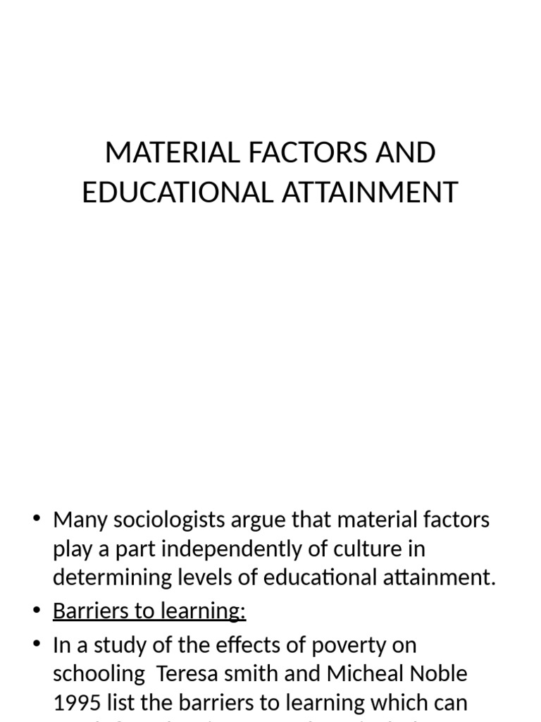 Impact of Material Deprivation on Education | PDF