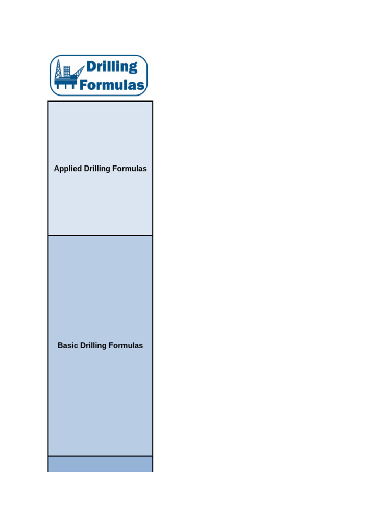 Drilling Formulas Calculation Sheet Version 1.6 | PDF | Liquids ...