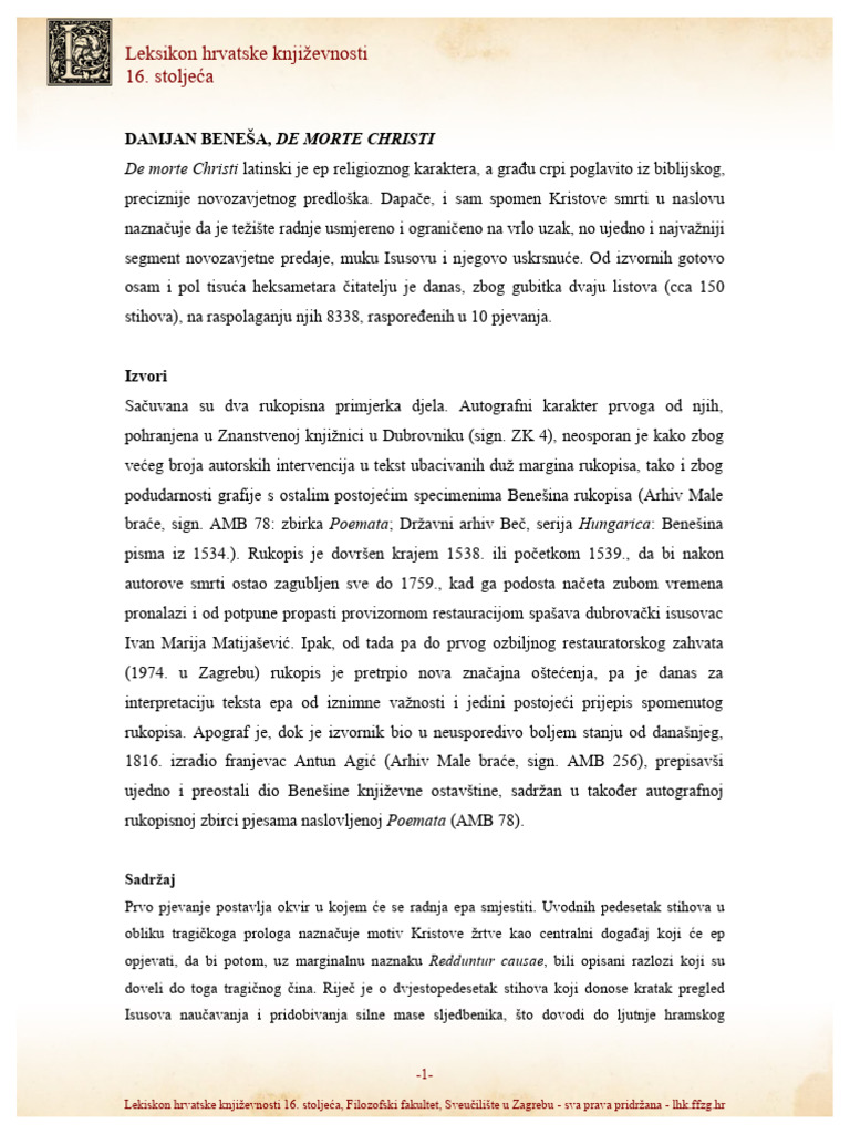 LHK Benesa de Morte Christi | PDF