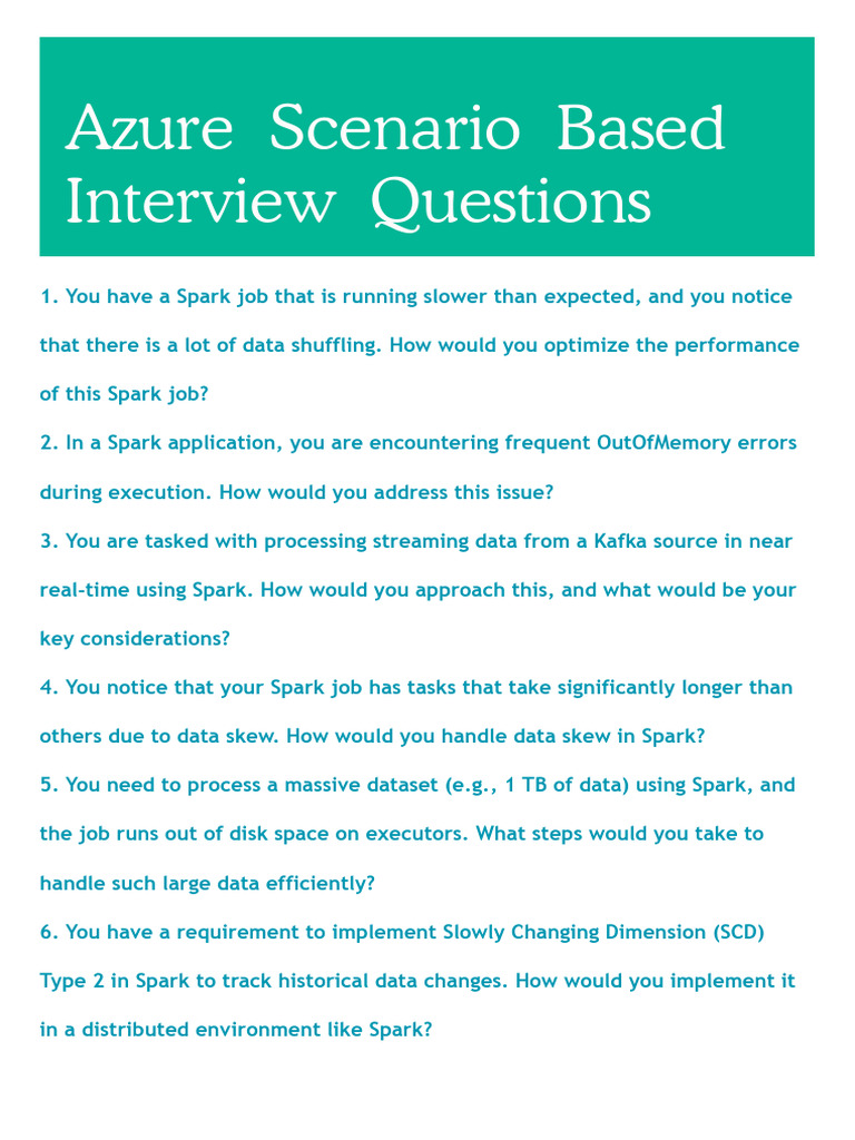 Azure Data Engineer Scenario Based Interview Questions | PDF