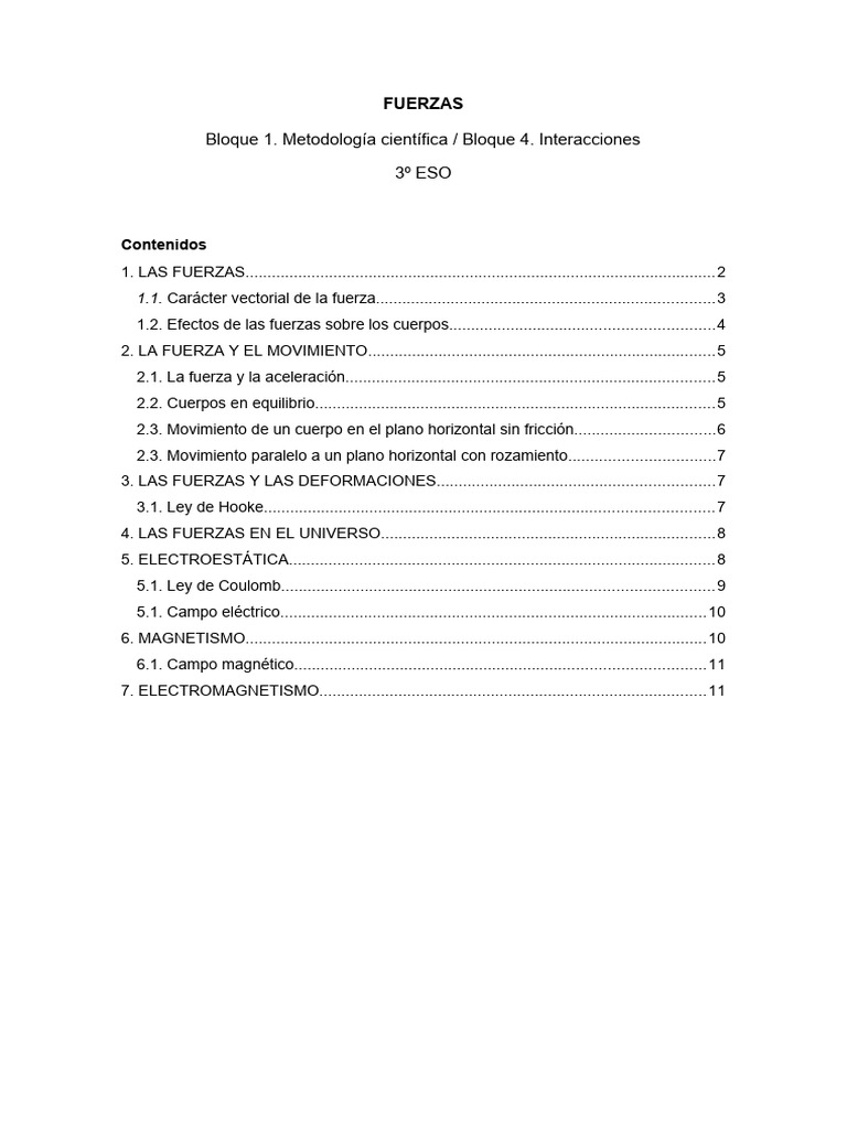 Apunts 3r ESO Dinàmica | PDF | Fuerza | Imán