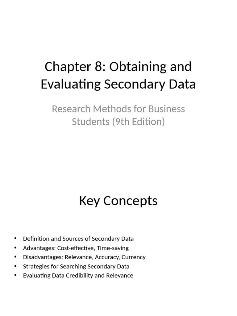Chapter_8_Obtaining_and_Evaluating_Secondary_Data (1) | PDF