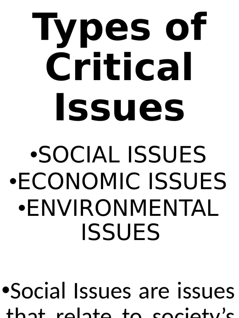 Critical Social, Economic, and Environmental Issues | PDF