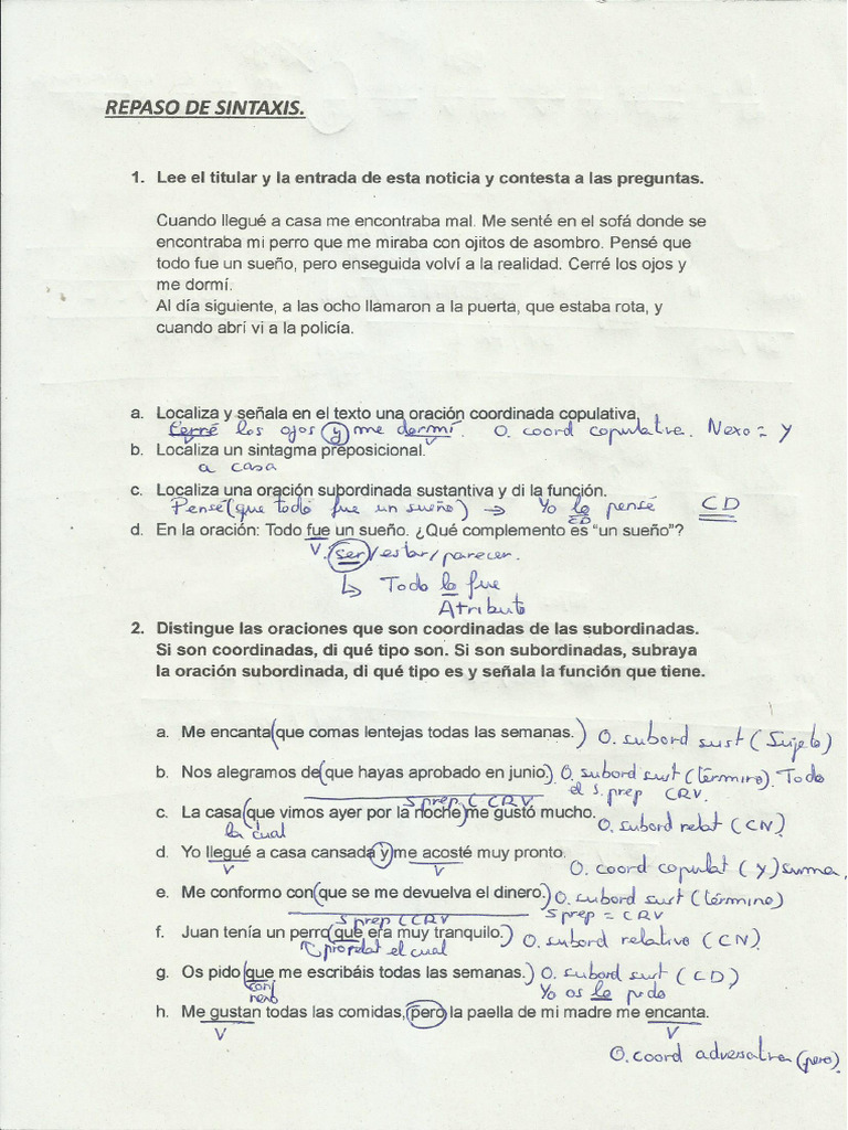 Repaso Sintaxis Corregido | PDF
