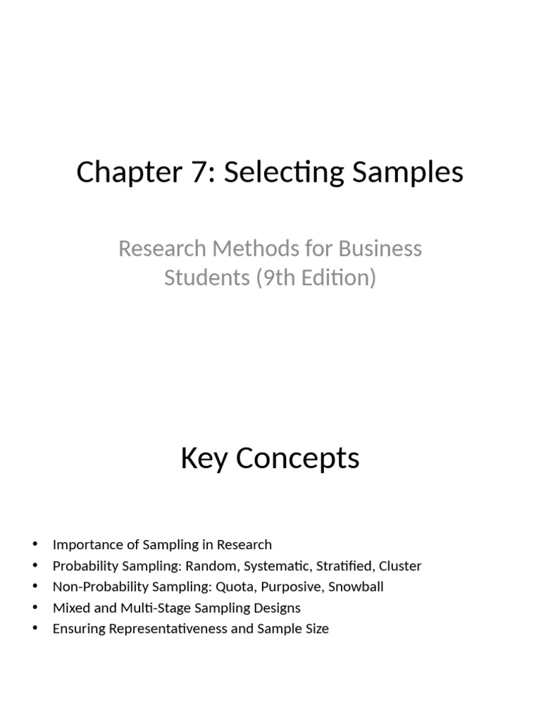 Chapter 7 Selecting Samples | PDF