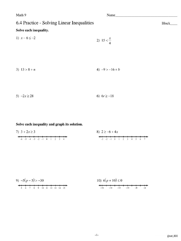 Homework DAY 4 - Linear Inequalities | PDF