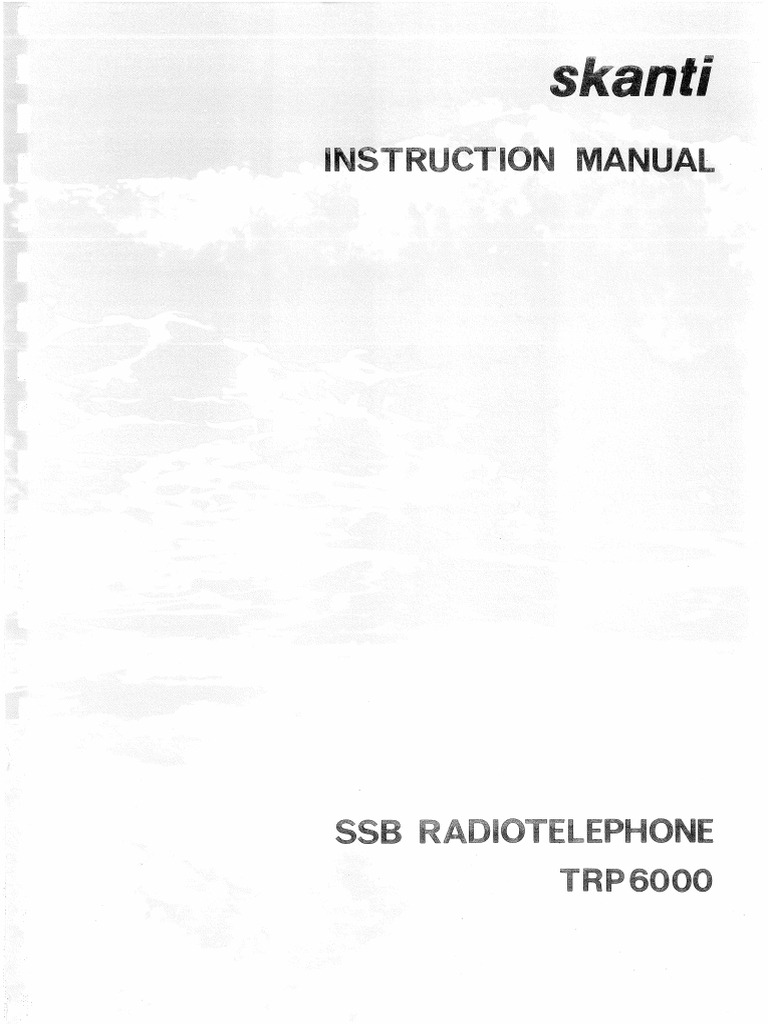 SSB Radiotelephone TRP 6000 (Manual W. Schematics) | PDF