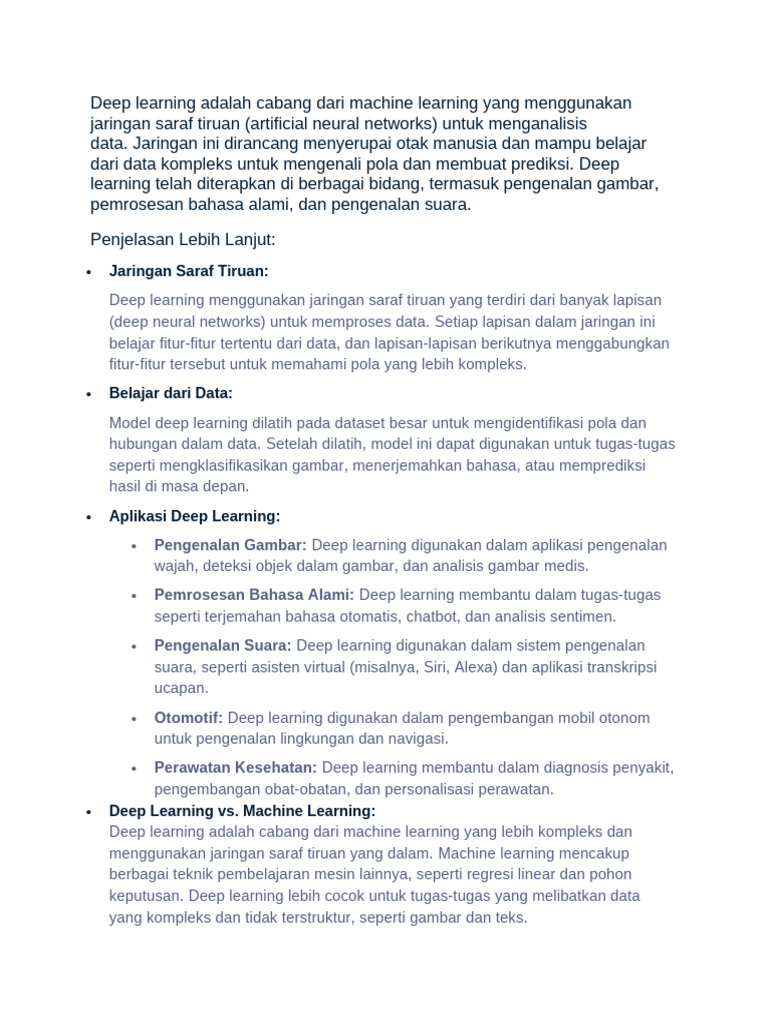 Deep Learning Adalah | PDF