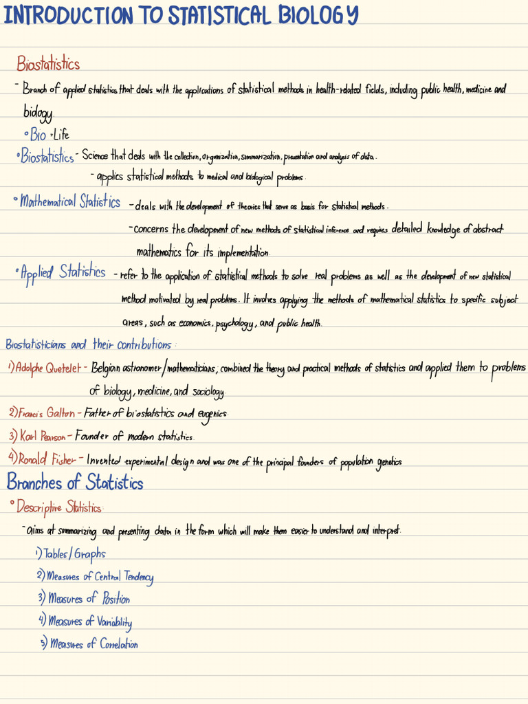 Biostatistics Lecture Notes | PDF | Descriptive Statistics | Statistics