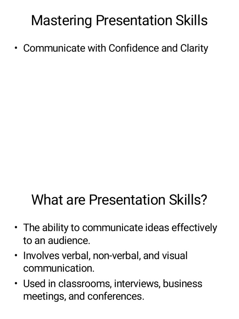 Presentation and Poster Skills | PDF | Communication | Nonverbal ...