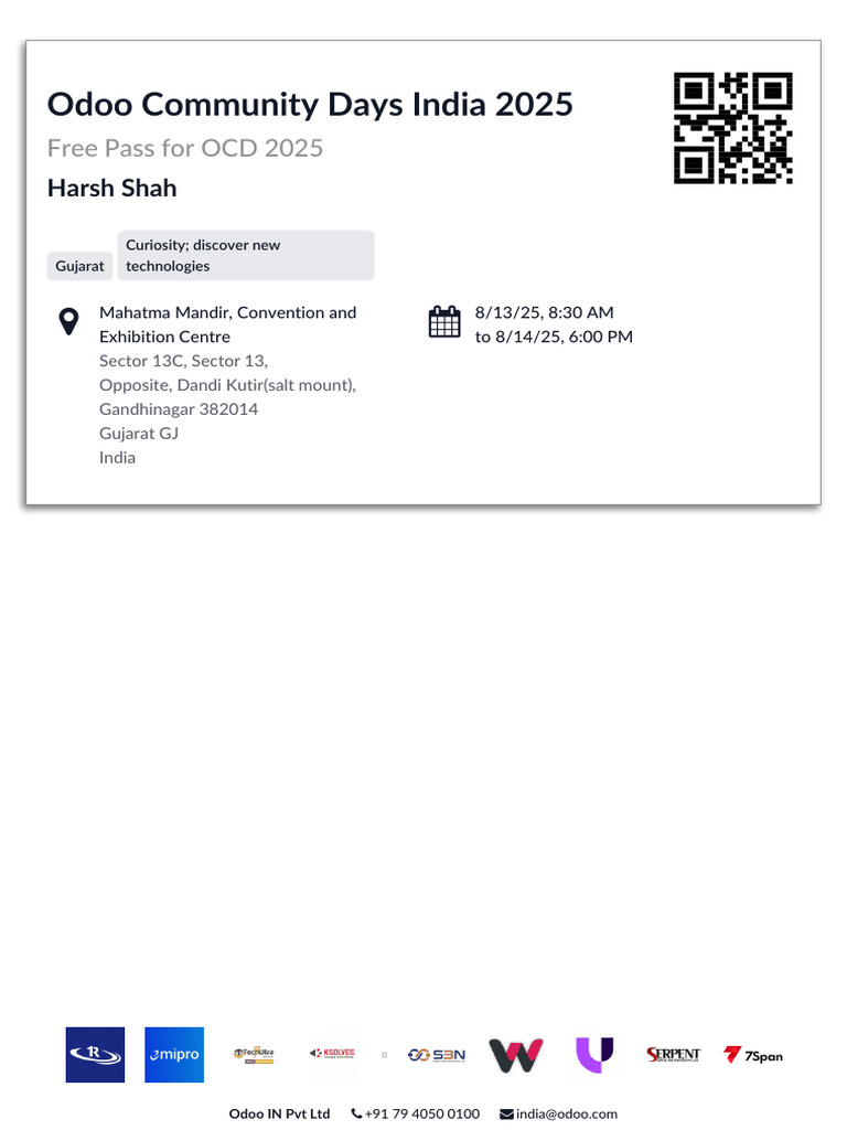 Odoo Community Days 2025 in Gandhinagar | PDF