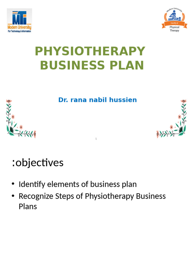 Part 1 Physiotherapy Plan | PDF | Marketing Strategy | Economies