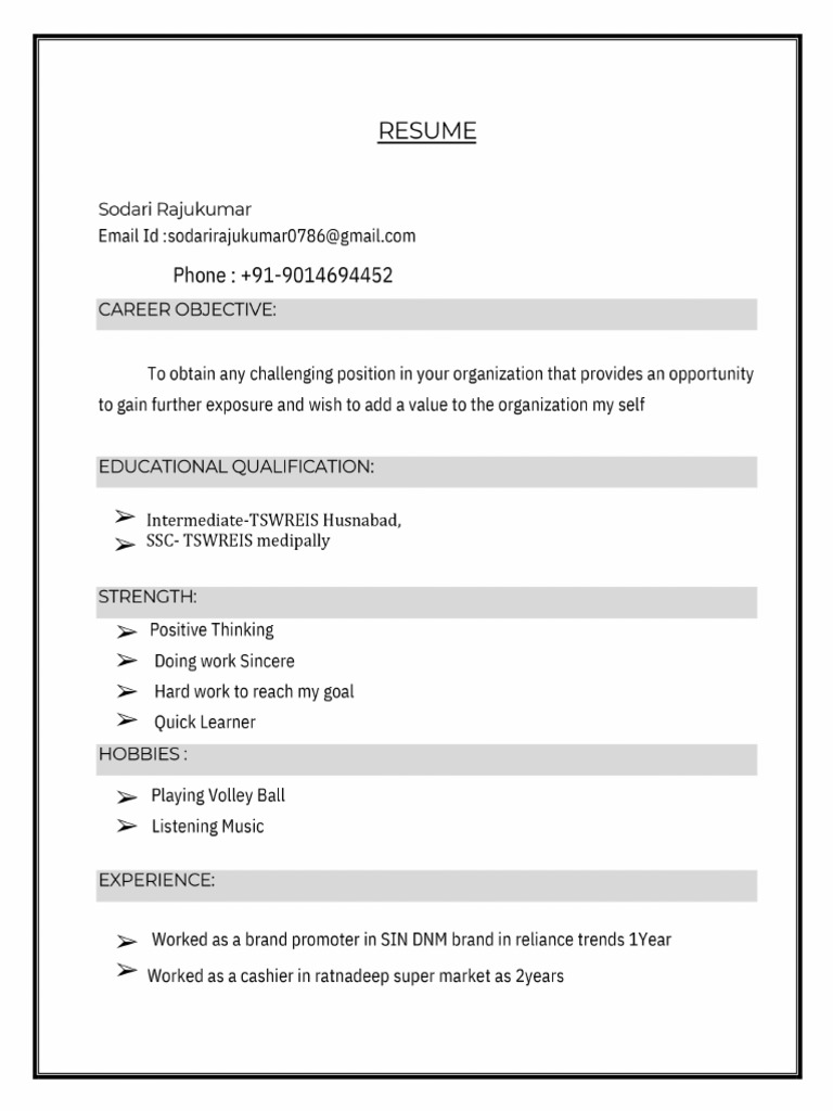 Kamam Resume PDF | PDF