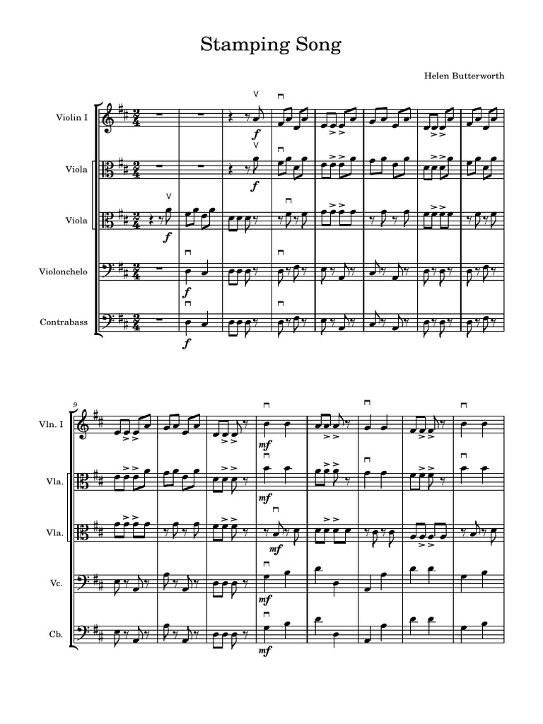 Stamping Song-Partitura - y - Partes (Re M) | PDF | Bowed Instruments ...