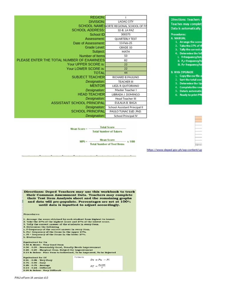 Grade 10 Math Quarterly Test Analysis | PDF