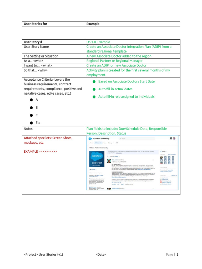 User Story Example Template | PDF | Microsoft Outlook | Computing