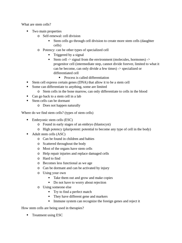 What Are Stem Cells | PDF | Stem Cell | Cell Potency