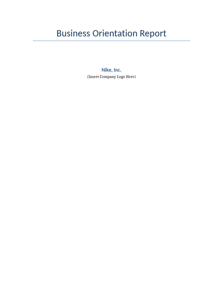 Nike Business Orientation Report Ready Format | PDF | Nike | Brand