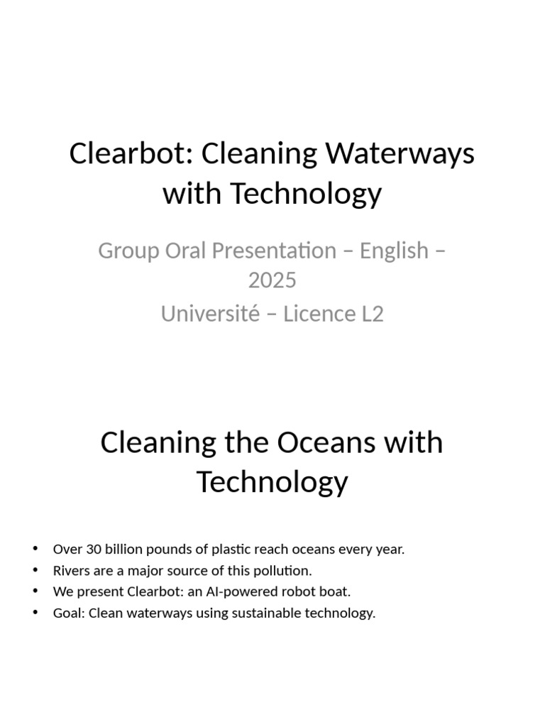 Clearbot Presentation L2 | PDF