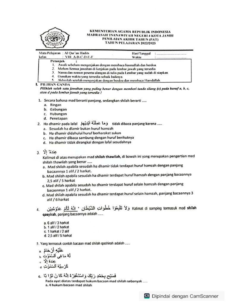 Soal Kls 8 Genap 2022-2023 | PDF