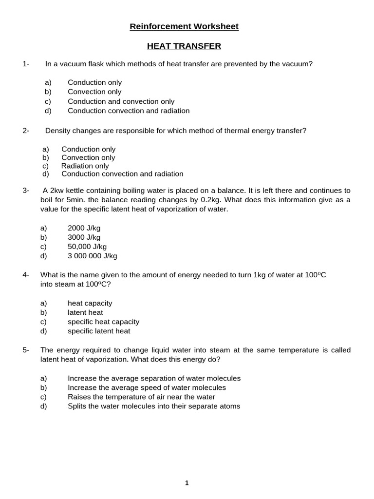 Heat Transfer Concepts and Calculations | PDF | Heat Transfer | Heat ...