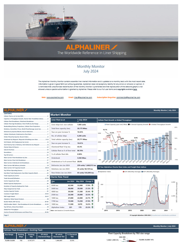Alphaliner Monthly Monitor Sample | PDF | Supply Chain Management ...