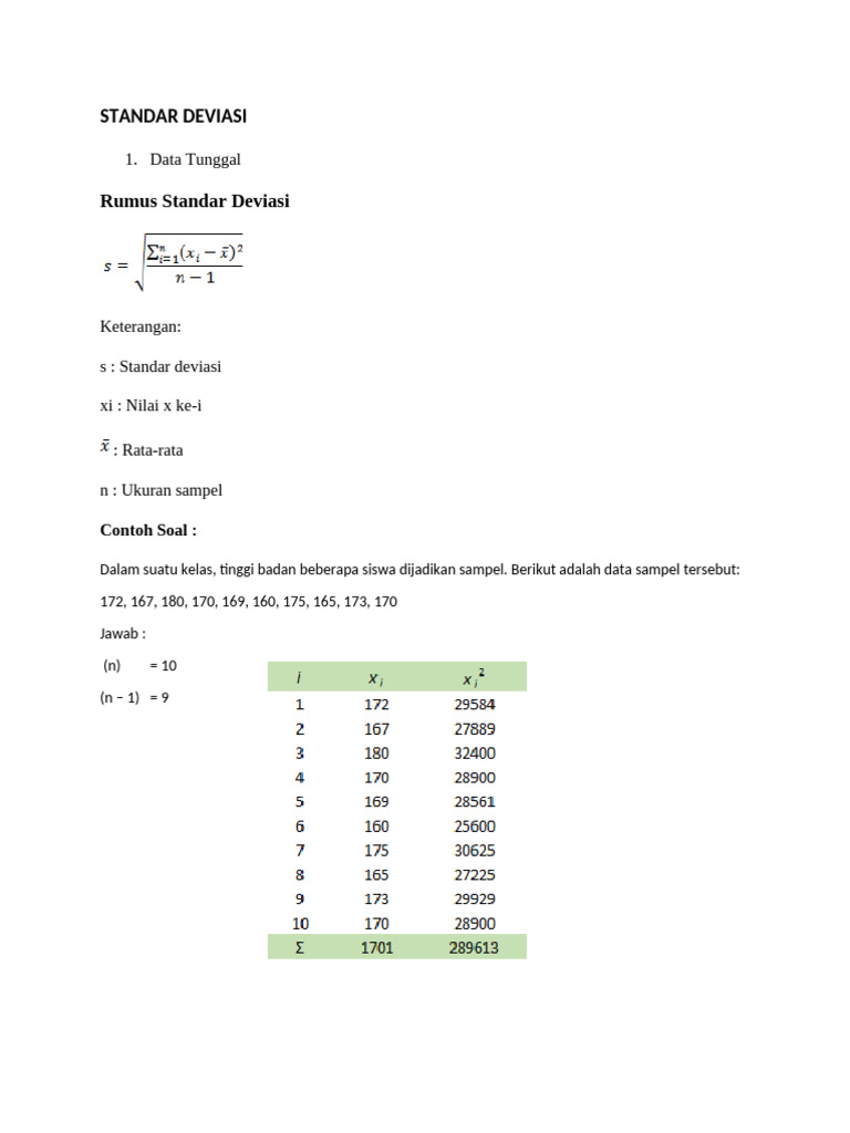 Standar Deviasi | PDF