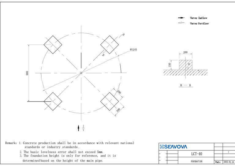 Cooling Tower LCT 40foundation Drawing en | PDF