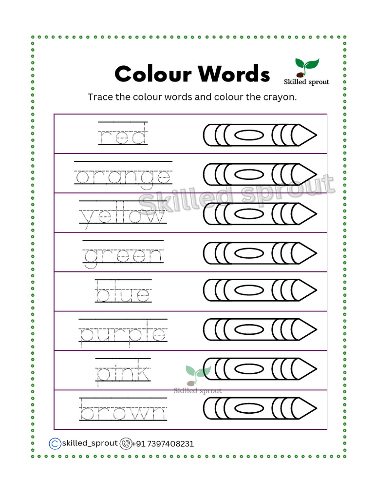 Jan - 09 Colour Vocabulary | PDF