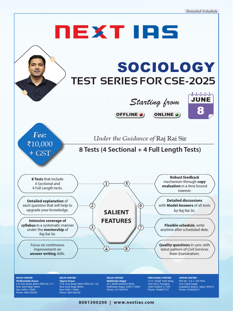 Sociology Test Series 2025 Schedule | PDF | Society | Liberal Arts ...