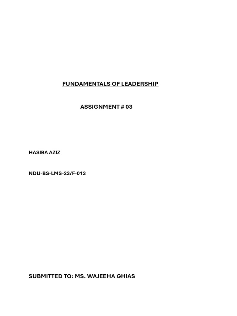 Leadership Assignment 03 | PDF | Leadership | Alibaba Group