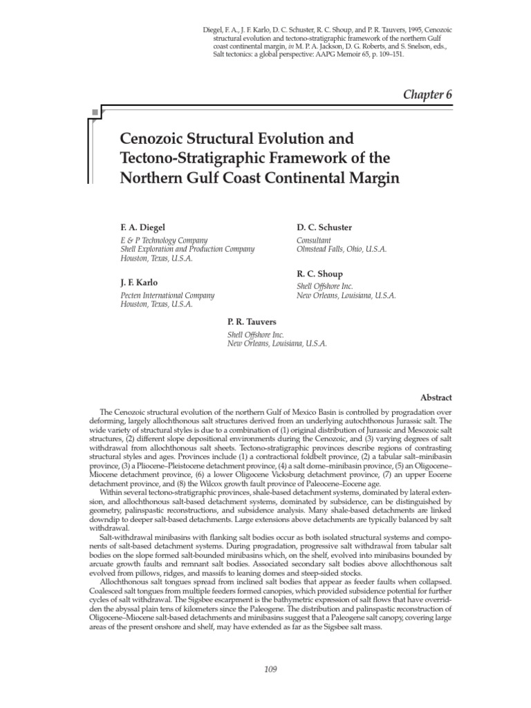 Cenozoic Tectono-Stratigraphy of Gulf Coast | PDF | Continental Shelf ...