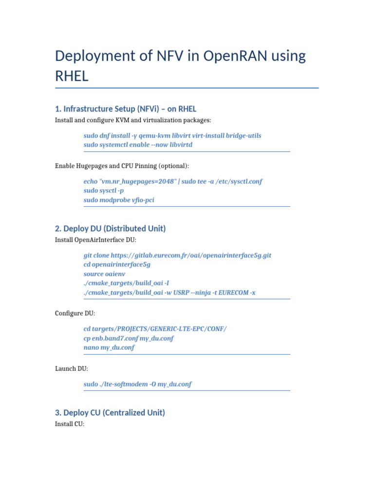 NFV OpenRAN RHEL Deployment | PDF