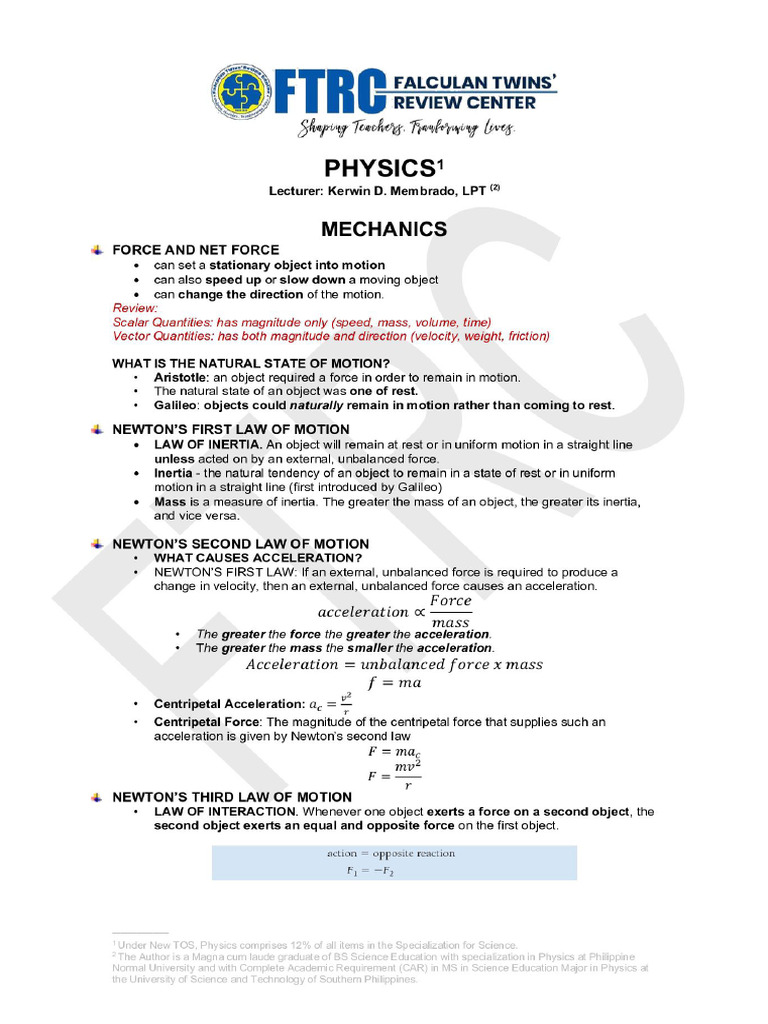 Physics 1 | PDF